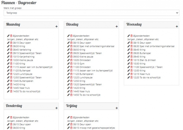 Het instellen van het weekrooster (+ filmpje) – MijnKleutergroep info